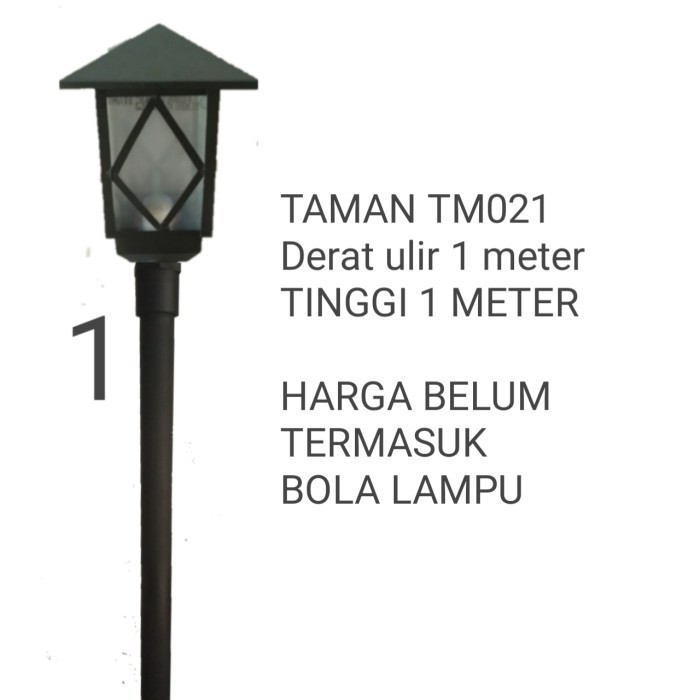 Jual Lampu hias taman outdoor tiang besi bulat drat ulir set tiang 1 ...