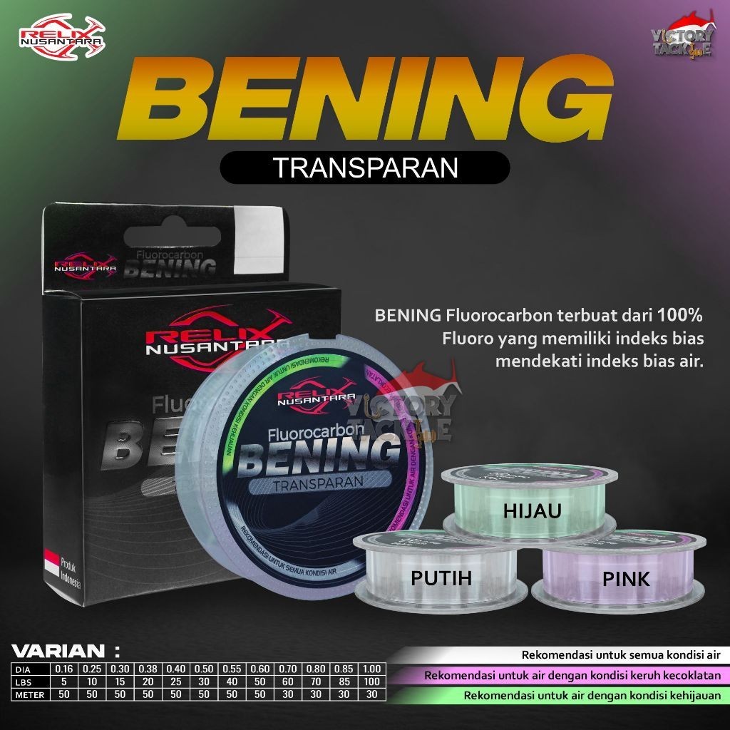 Jual RELIX NUSANTARA LEADER FLUOROCARBON 100% BENING TRANSPARAN SENAR PANCING LEADER | Shopee ...