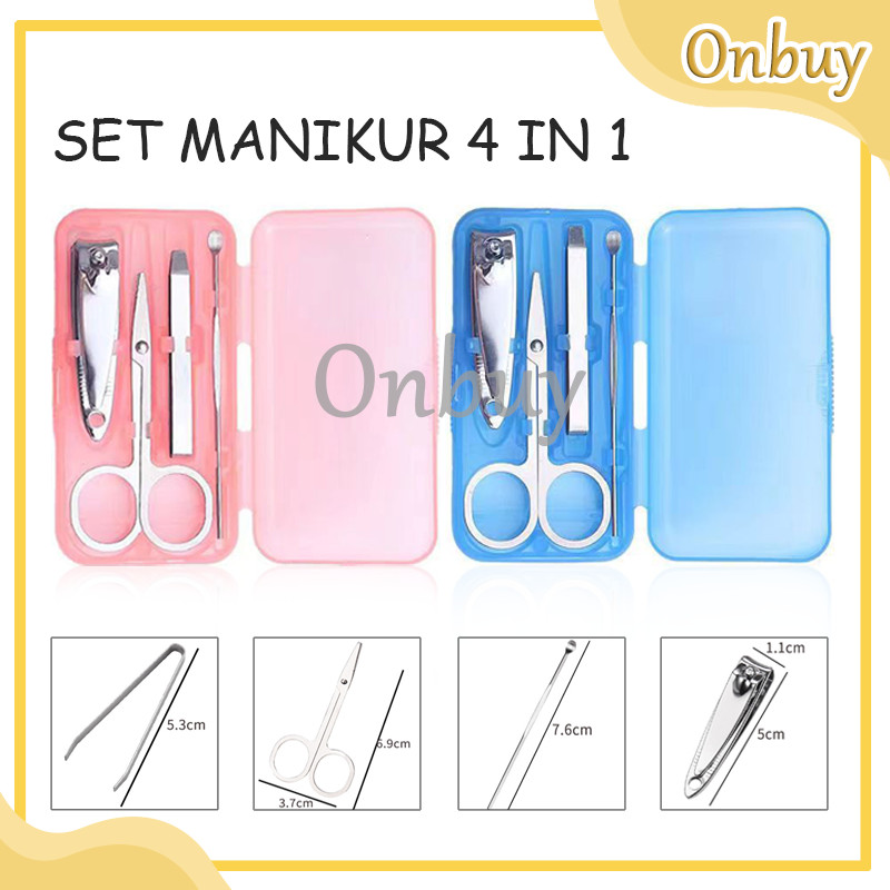 Jual Manicure Pedicure Set 4 in1 ISI 4pcs Alat Stainless Gunting Potong ...