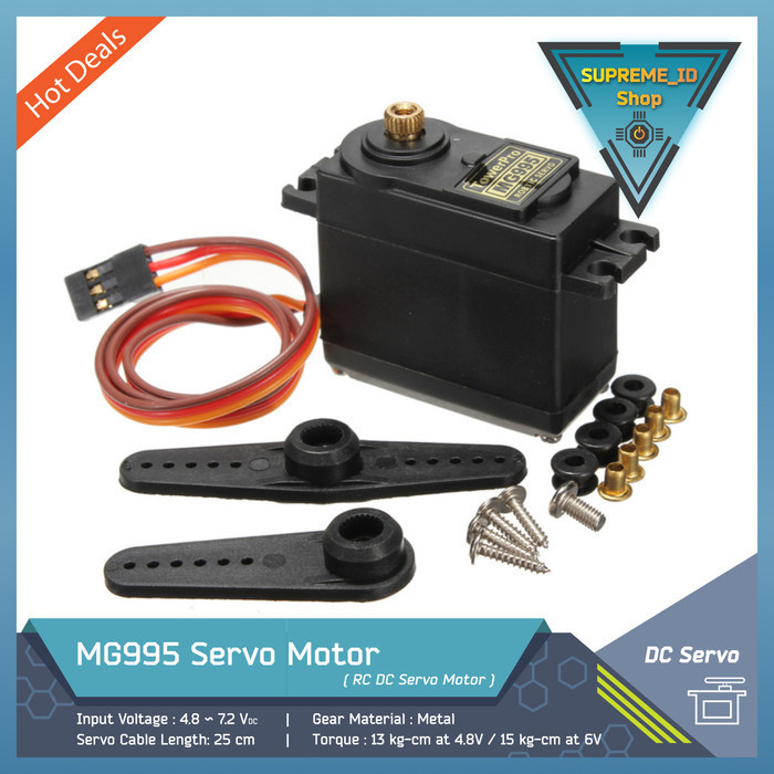 Jual MG995 RC DC High Speed Servo Motor Full Metal Torsi Torque 10~15kg ...