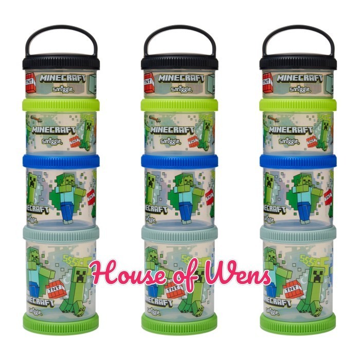Jual SMIGGLE MINECRAFT STACK AND SNACK CONTAINER X4 ORIGINAL - TEMPAT ...