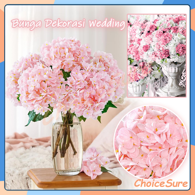 Jual Bunga Hortensia Palsu / Bunga Hydrangea Ada Tangkai / Hydrangea ...
