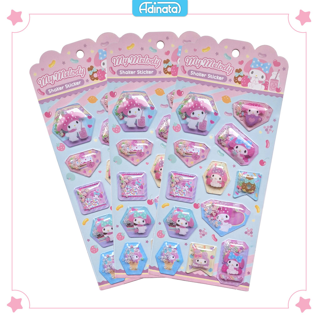 Jual My Melody Kuromi Shaker Stickers 2533-6118 - Adinata / Sticker ...