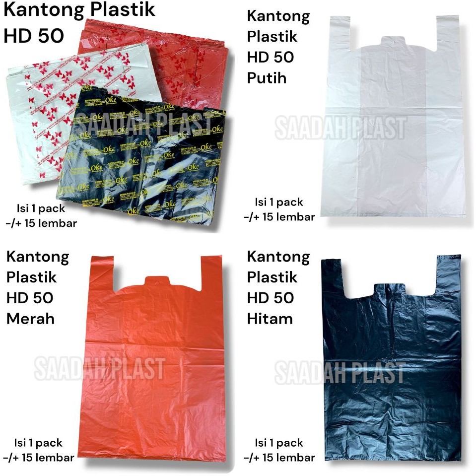Jual HD Kantong Kresek Plastik Raja Jumbo Besar Uk 50 Hitam Merah Putih ...