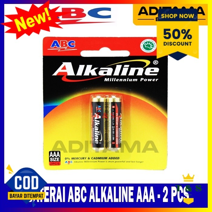 Jual BATERAI ABC ALKALINE AAA A3- 2Pcs | BATTERY ABC ALKALINE AAA - 2Pcs | Shopee Indonesia