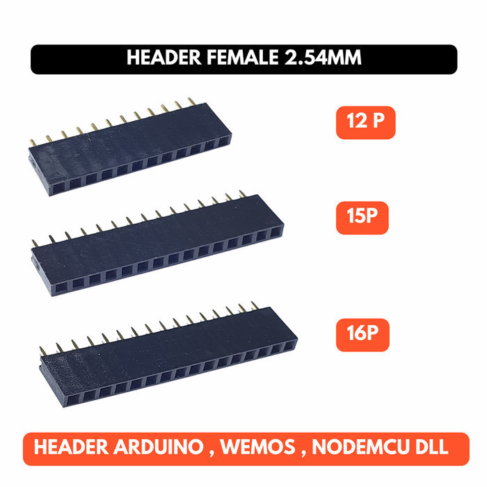 Jual Header Female 12P 15P 16P 12 15 16 Pin P 2.54mm ESP32 Nano Nodemcu ...