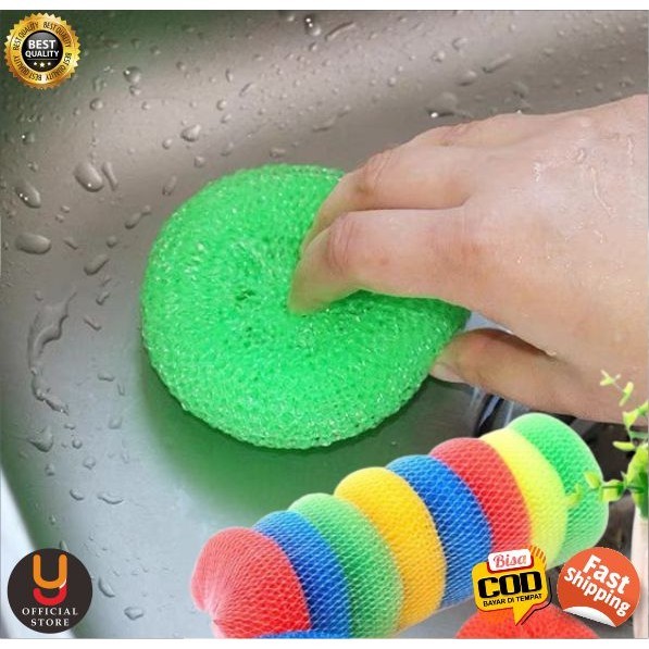 Jual Spon Sabut Cuci Piring Donat Bulat Nylon Alat Mencuci Perabot ...