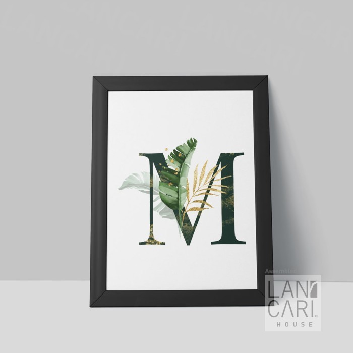 Jual Inisial Frame M Dekorasi Nama Wedding Name Sign Flowers Pigura ...