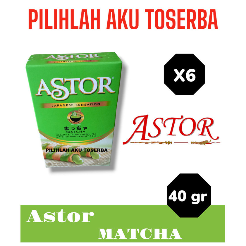 Jual ASTOR MATCHA 40 gr / ASTOR Waferstick MATCHA 40 gr ( HARGA 6 PCS ...