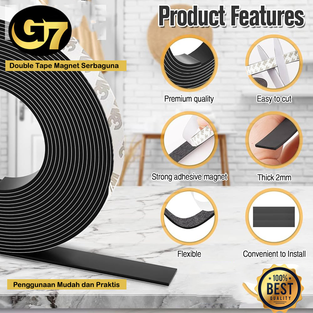 Jual Magnet Tape 3m Magnetic Strip Double Tape Rubber Strip Magnet ...