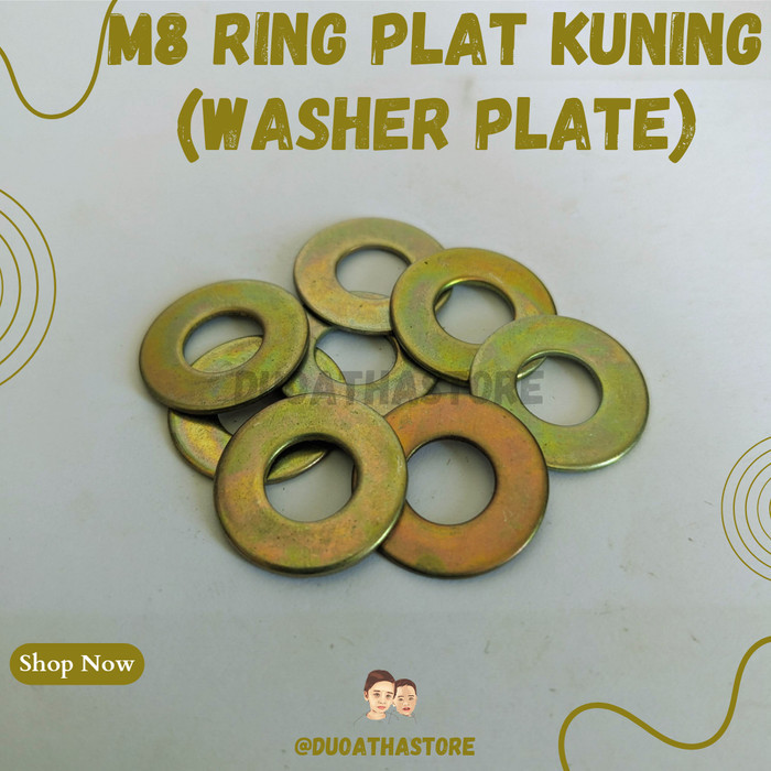 Jual M8 Ring Plat Galvanis Kuning WP Washer Plate 8mm | Shopee Indonesia