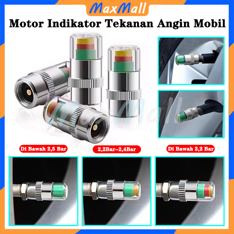 Jual 4PCS Indikator Tekanan Angin Kempes Alert Valve Cap Motor Cap ...