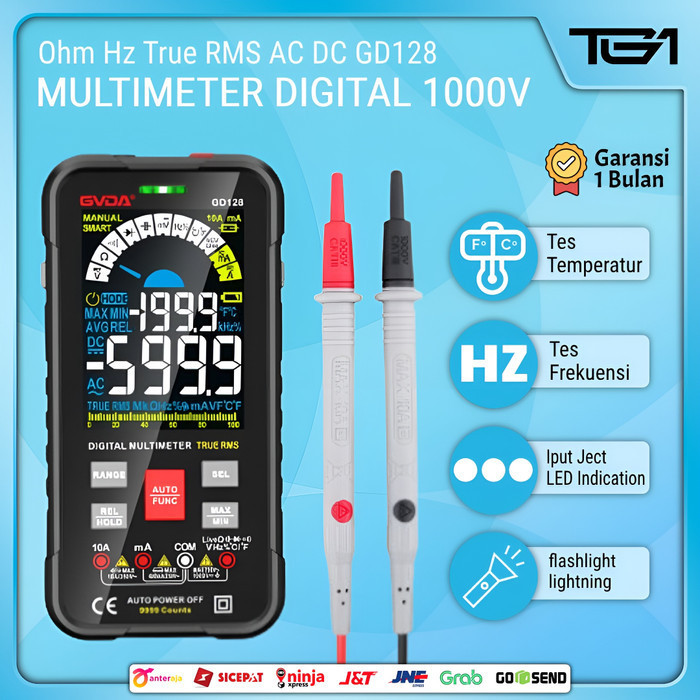 Jual BEST Smart Multimeter Digital GVDA GD 128 Ohm Hz 1000V True RMS AC ...