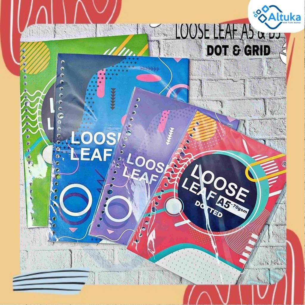 Jual Refiil Binder / Loose Leaf A5 20 Holes B5 26 Holes Dotted dan Grid ...