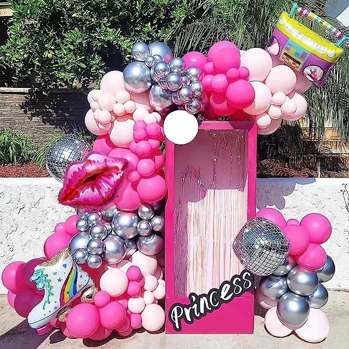 Jual 132 PC BALON SET GARLAND PINK DISCO BARBIE BALON LATEX SET ...