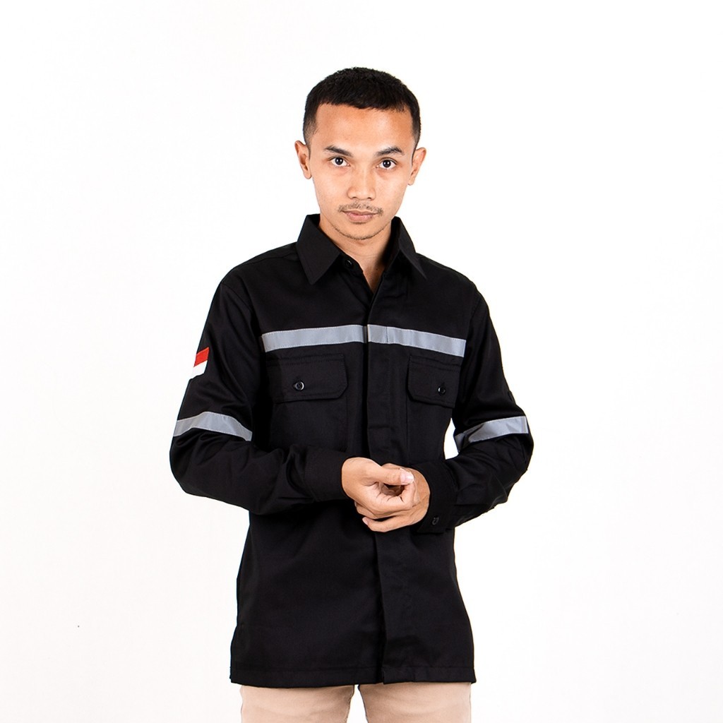 Jual Baju Kerja Proyek Kemeja Safety Lengan Panjang Seragam Kerja ...