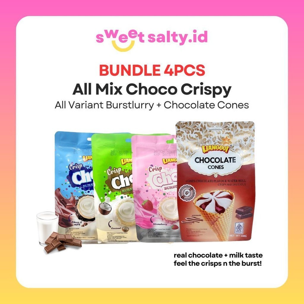 Jual [HALAL] Lianggui Bundle 4in1 All Mix Choco Crispy | Wafer Crispy ...