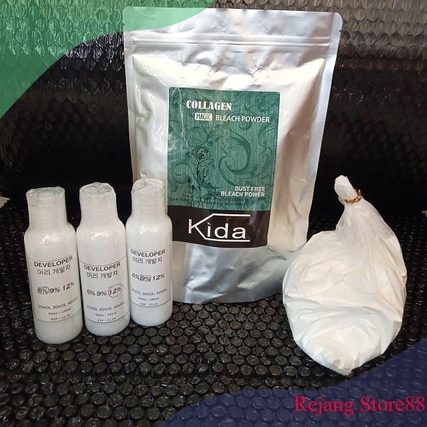 Jual KIDA BLEACHING PUTIH + Developer Bleaching Rambut BLEACH POWDER ...