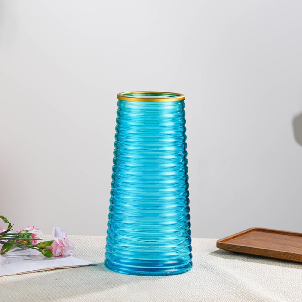 Jual Vas Bunga Kaca Silinder Corrugated Nordic Simple Glass Vase ...