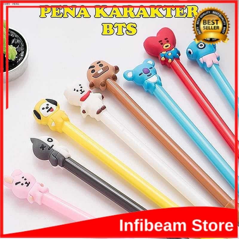 Jual Pulpen Karakter BT21 BTS Pena Gel Cair Karakter Kartun Kpop Unyu ...
