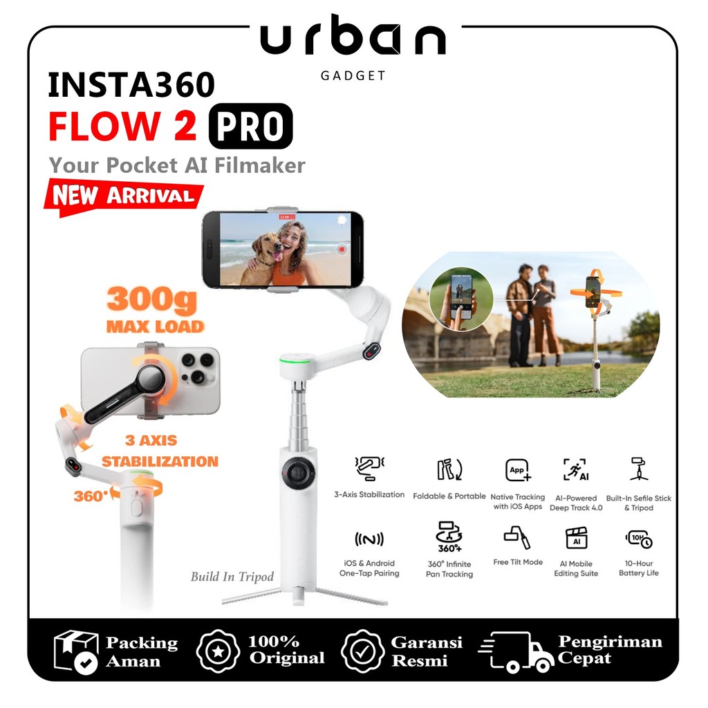 Jual Insta360 Flow 2 Pro Standard | Creator Kit | Al-Powered Gimbal ...