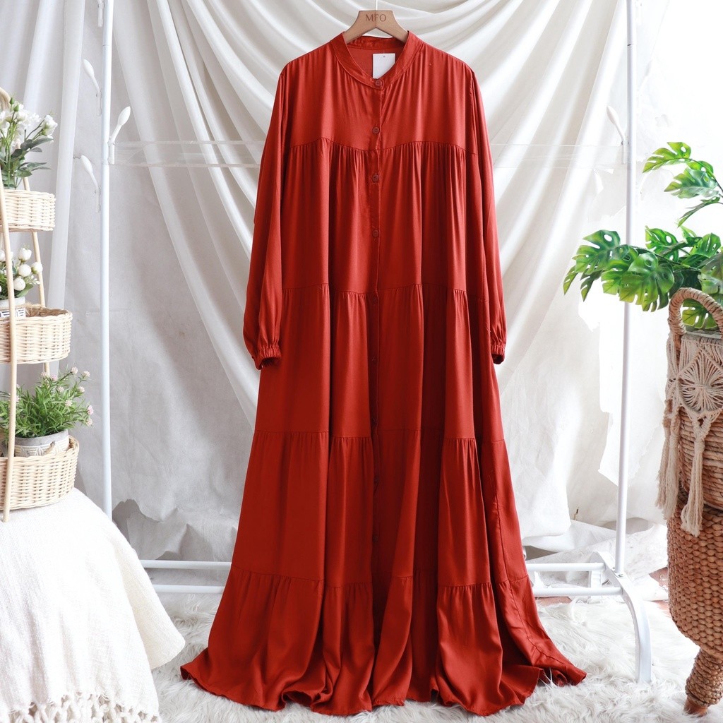 Jual SK89IL MALLA Ayra Maxi Dress Wanita Oversize Busui Friendly Rayon Twill Premium (GRATIS ...