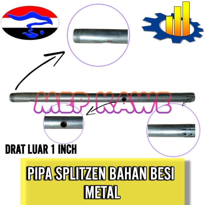 Jual PIPA SPLITZEN BAHAN BESI METAL DRAT LUAR 1 INCH | Shopee Indonesia