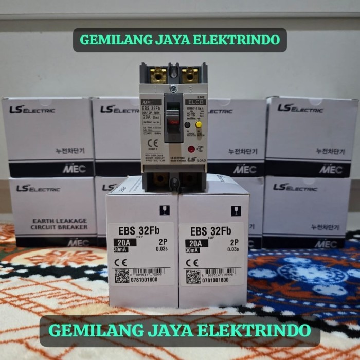 Jual ELCB LS 2P 20A 30MA 5KA / LS EBS-32FB 20A / ELCB EBS-32FB 2P 20A 30MA 5KA ORIGINAL LS ...