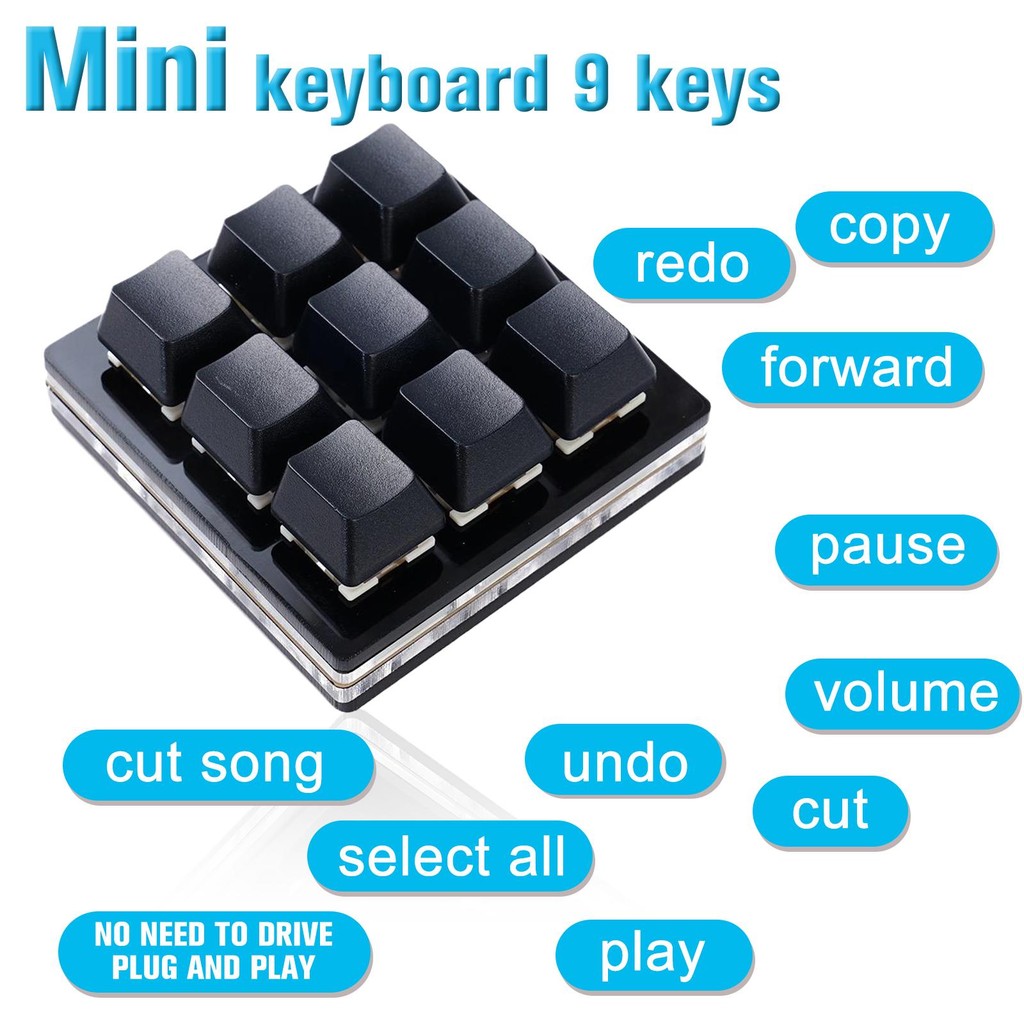 Jual Mini 9 Keys Mechanical Keyboard Gaming Keyboard Hotswap Macro Shortcut RGB Keypad ...