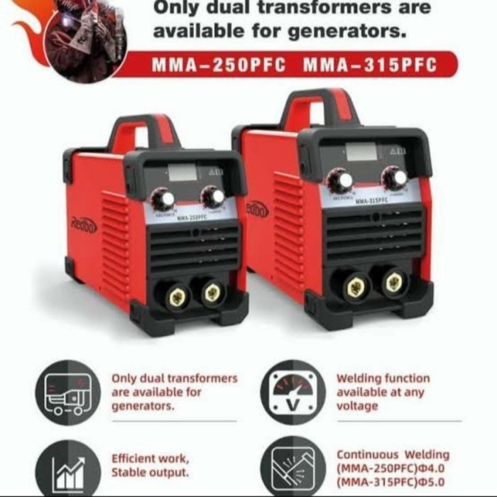 Jual Mesin Las Listrik 250A REDBO MMA 250 PFC 250PFC 2 in 1 bisa 1 Phase dan 3 Phase | Shopee ...