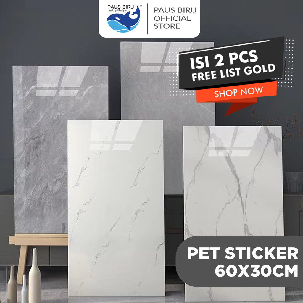 Jual Paus Biru - Vinyl Marble 30x60cm Wallpaper Dinding Granit Stiker ...