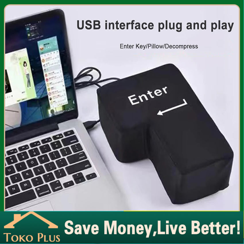 Jual Bantal Tombol Big Enter Jumbo Penghilang Stress Dengan Kabel Usb ...