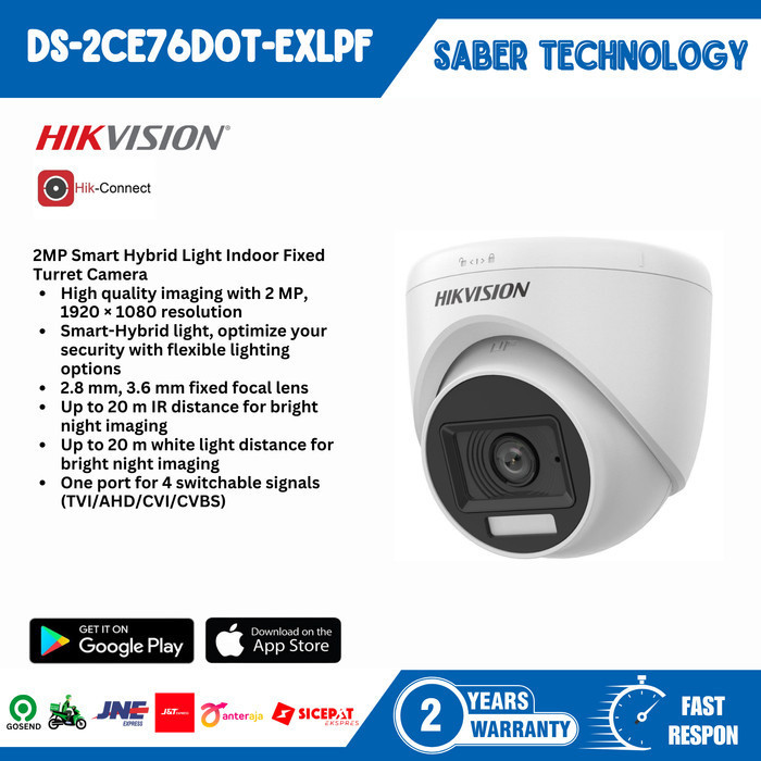 Jual Hikvision Ds 2ce76d0t Exlpf 2mp Dual Light Indoor Fixed Turret