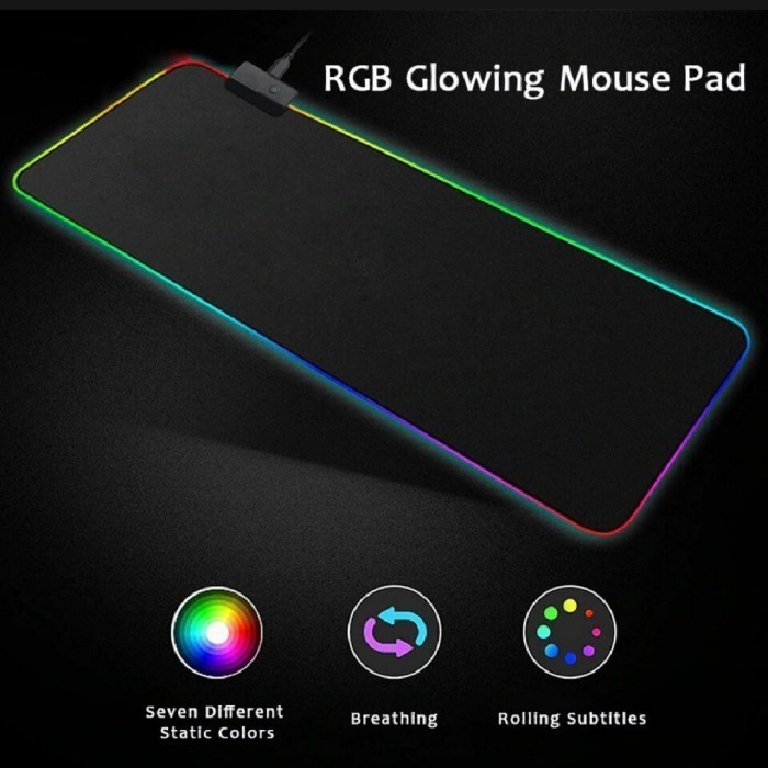 Jual mousepad gaming rgb xl led rgb usb cable high precision anti air ...