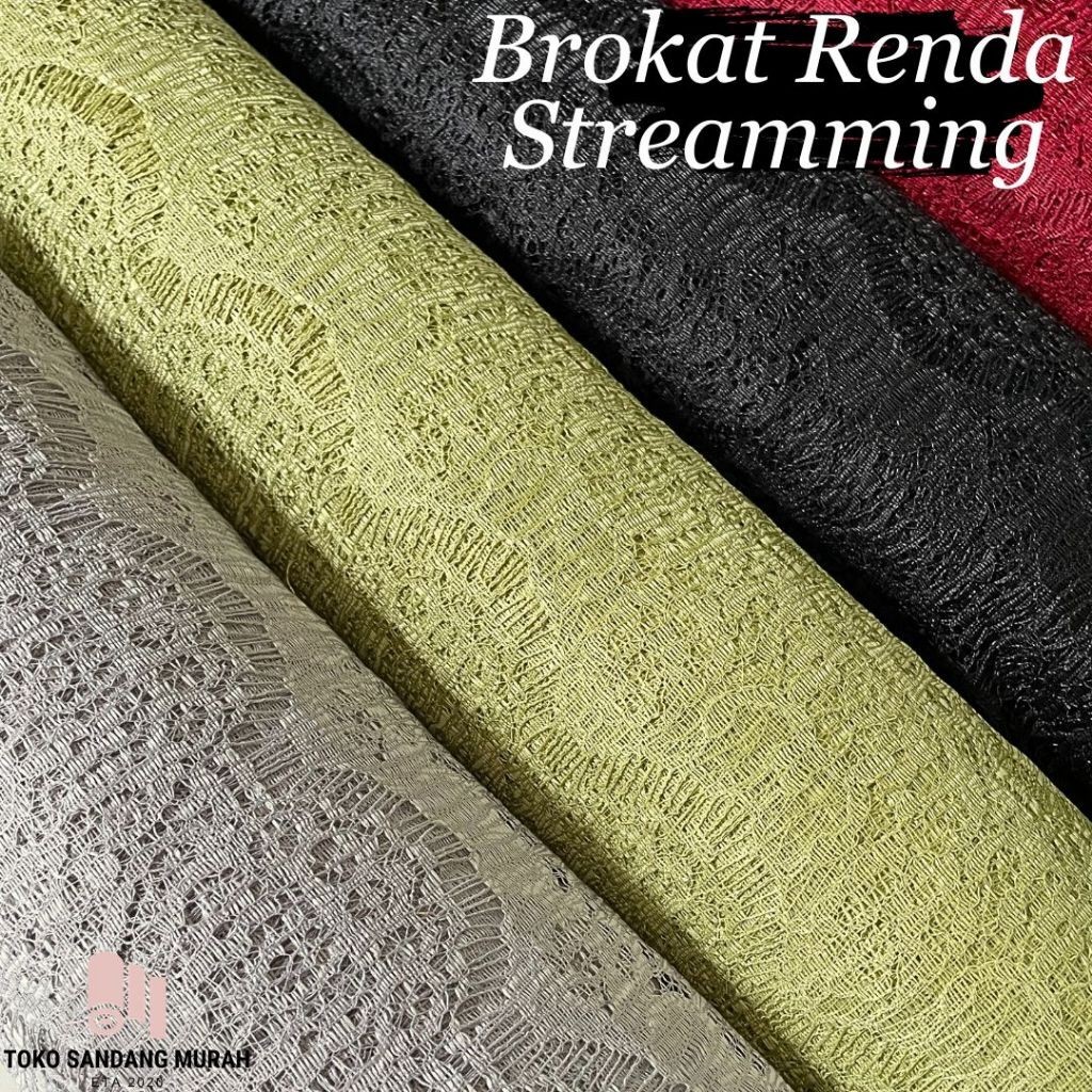 Jual Kain Soft Brokat Streaming Lace (Brokat Renda) PREMIUM Motif Polos ...