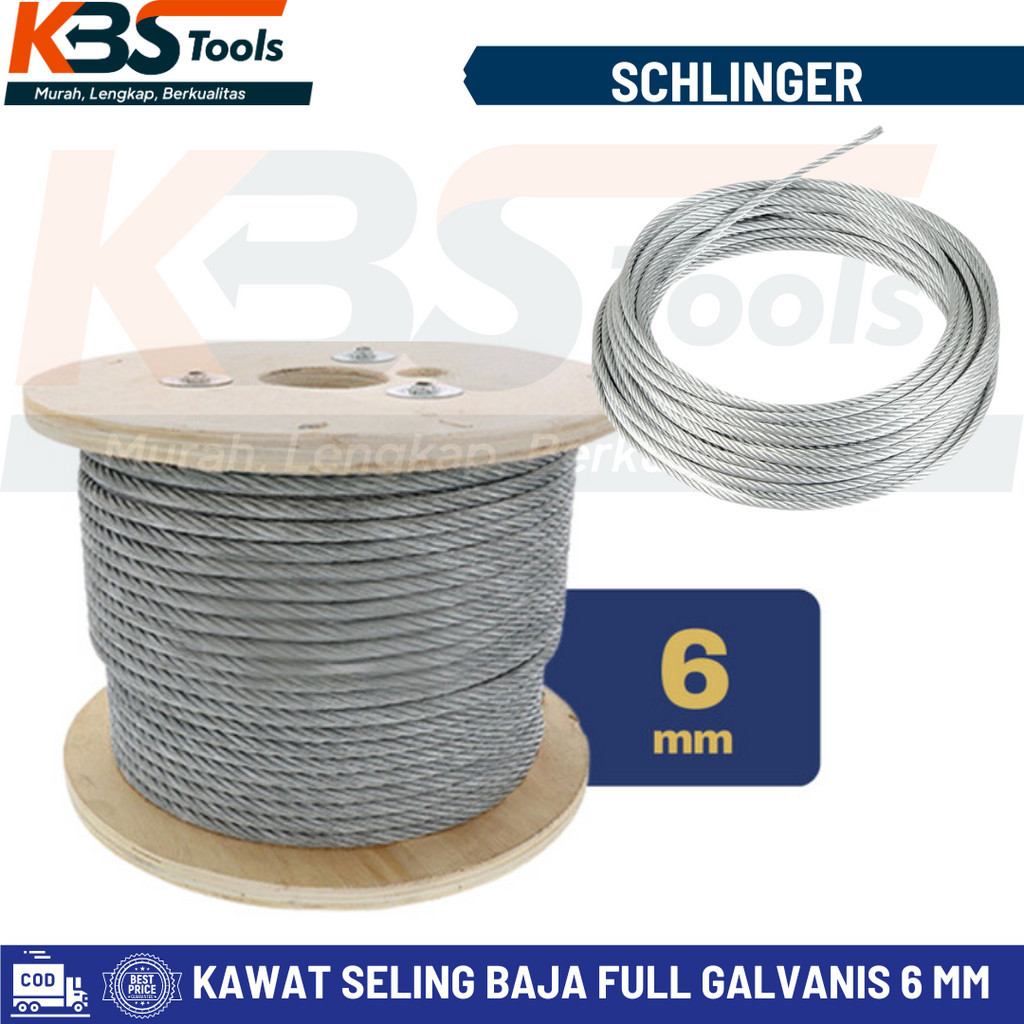 Jual Kawat Seling GALVANIS 6 mm Tali Sling Baja Meteran Full Baja 6mm | Shopee Indonesia
