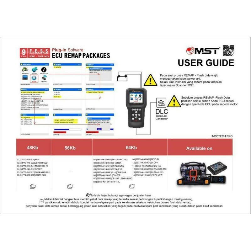 Jual SCANNER INJECTION MOTORCYCLE BRAND MASTER ZEUS MST 400 FOR HONDA ...