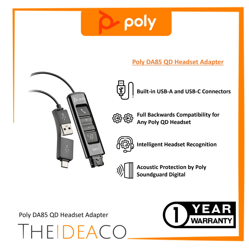 Jual Poly HP DA85 QD Headset Adapter (218267-01) | Shopee Indonesia