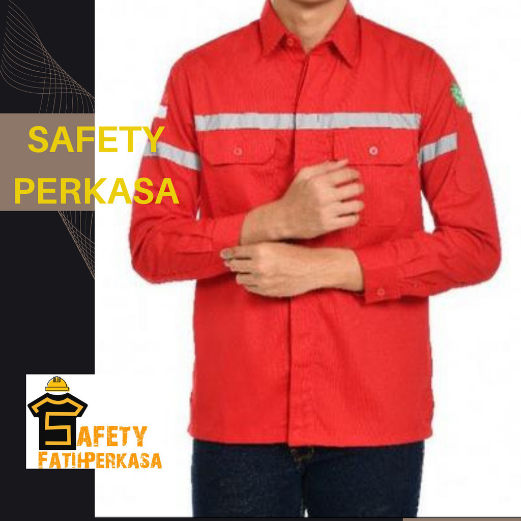 Jual Wearpack safety Baju Kerja Seragam Proyek Warna Merah Polos ...