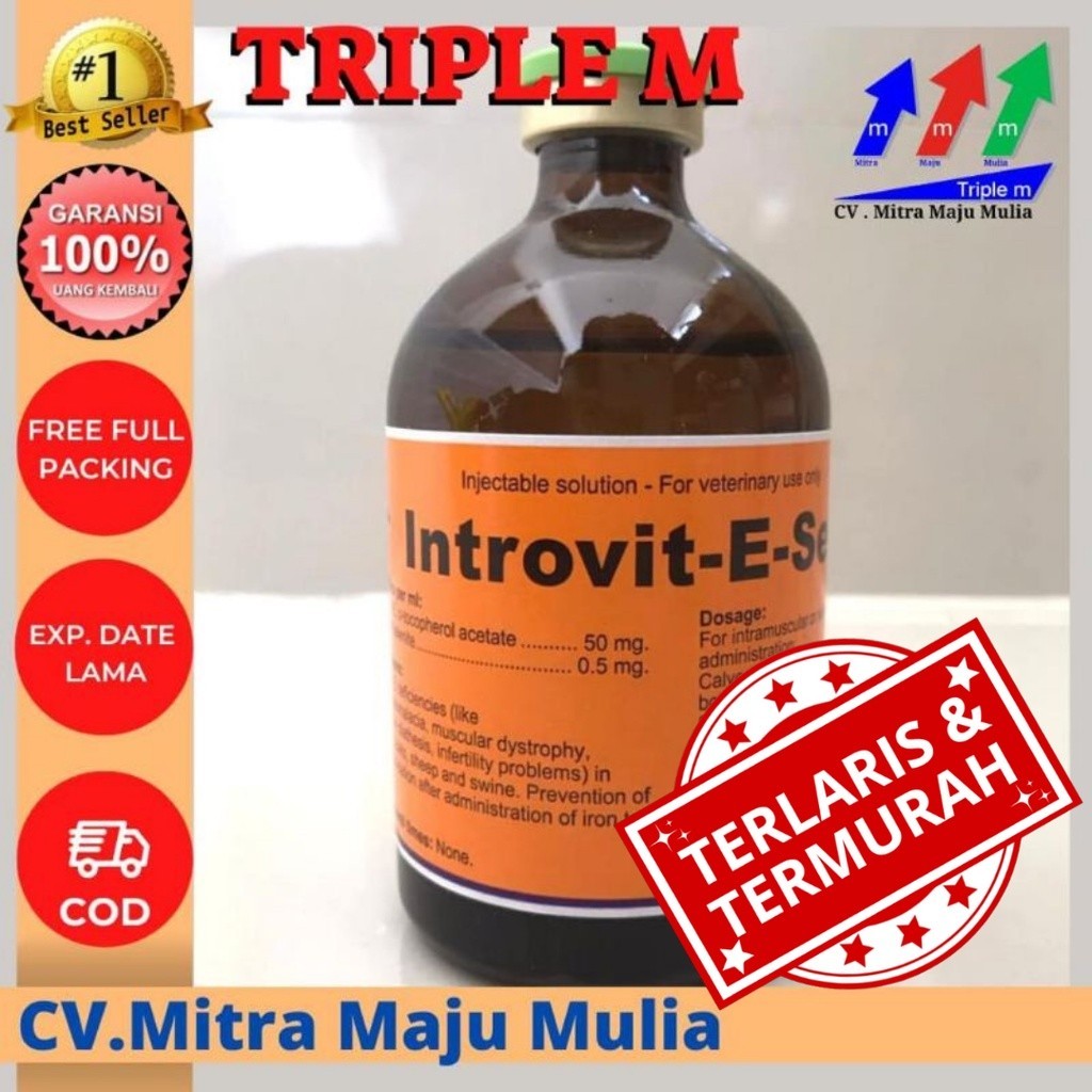Jual INTROVIT E SELEN 100 ml Vitamin E Selenium Injeksi Hewan Holland ...