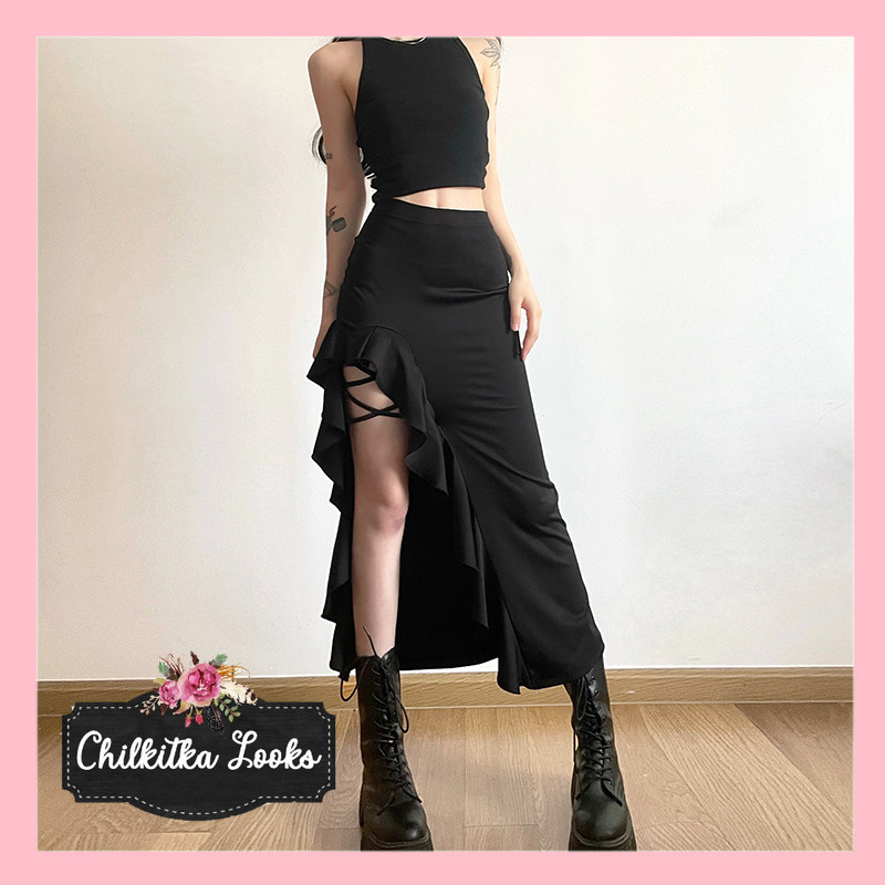 Jual CHILKITKA LOOKS BANGKOK PREMIUM [Premium]High Waist Gothic Ruffle ...