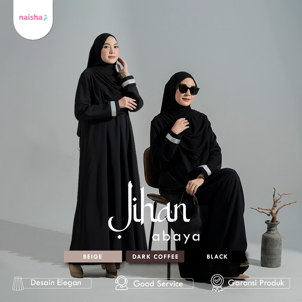Jual Naisha Lite Jihan Abaya Arabian Woolpeach Baju Umroh Busana Muslim ...