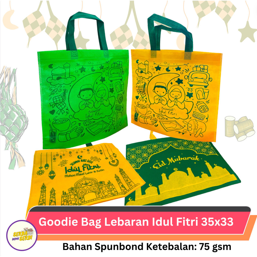 Jual Goodie Bag Tas Lebaran Hamper Hari Raya Idul Fitri Estetik 2 Warna ...