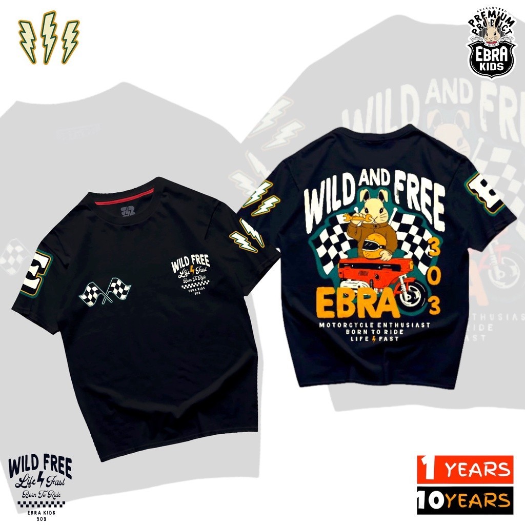 Jual WG37RK EBRA KIDS Kaos Anak COUPLE Distro Premium Laki Laki Usia 1-10 Tahun Bunny Rider ...