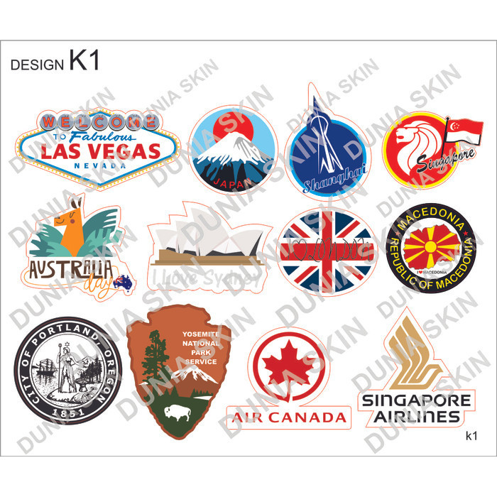 Jual Travel Label / Sticker Koper Rimowa Design K1 Famous Country ...