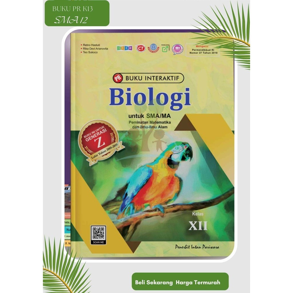 Jual Buku Pr/Lks BIOLOGI K13 SMA/MA Kelas 12 Semester 1&2 Intan pariwara Tahun 2024 terbaru ...