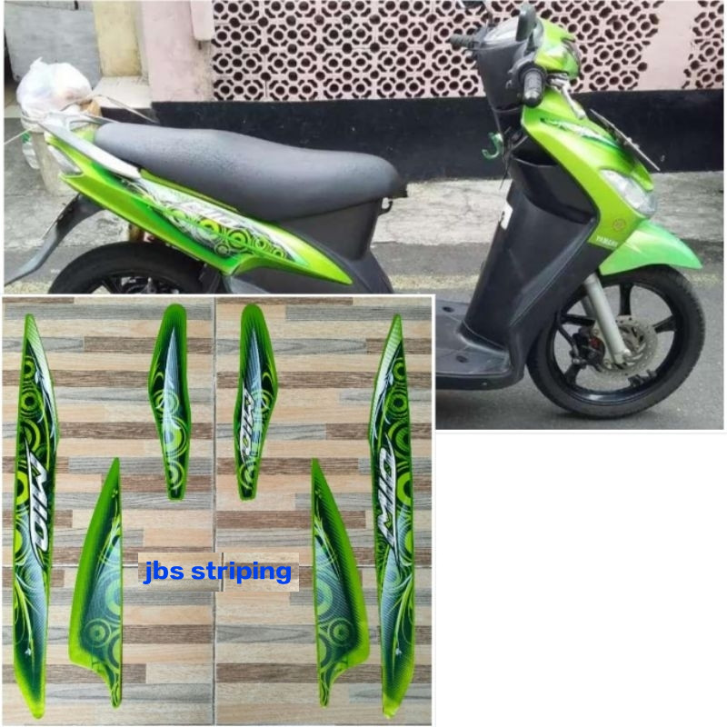 Jual Stiker mio sporty striping Yamaha Mio sporty hijau tahun 2011 2012 ...