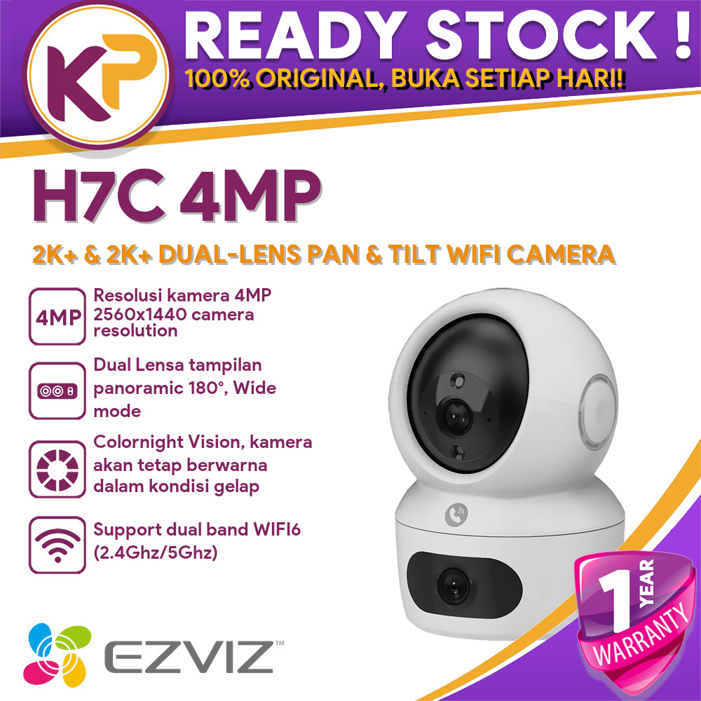 Jual EZVIZ H7C 4MP 2K+ & 2K+ DUAL-LENS COLORNIGHT PAN & TILT WIFI ...