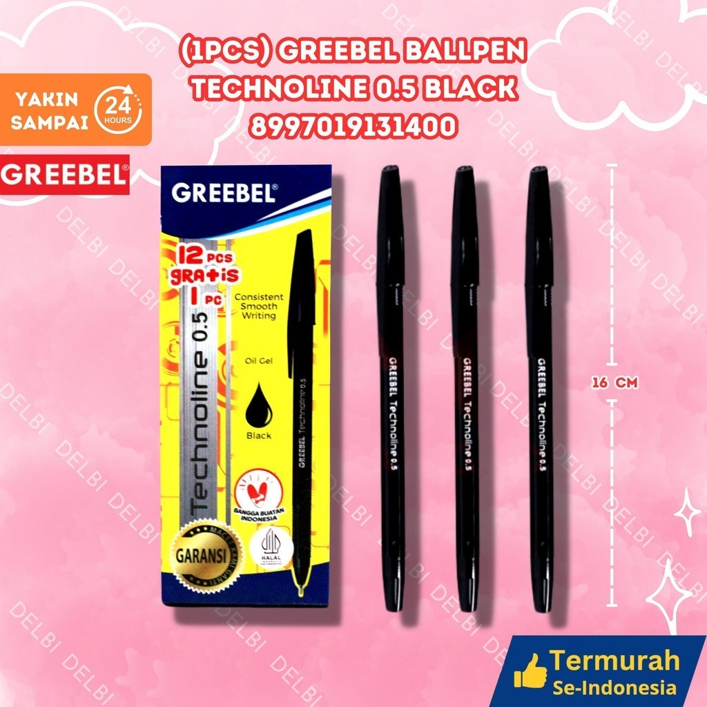 Jual 1PCS GREEBEL BALLPEN TECHNOLINE 0.5 BLACK /Pen/Pulpen/Bolpoint utk ...