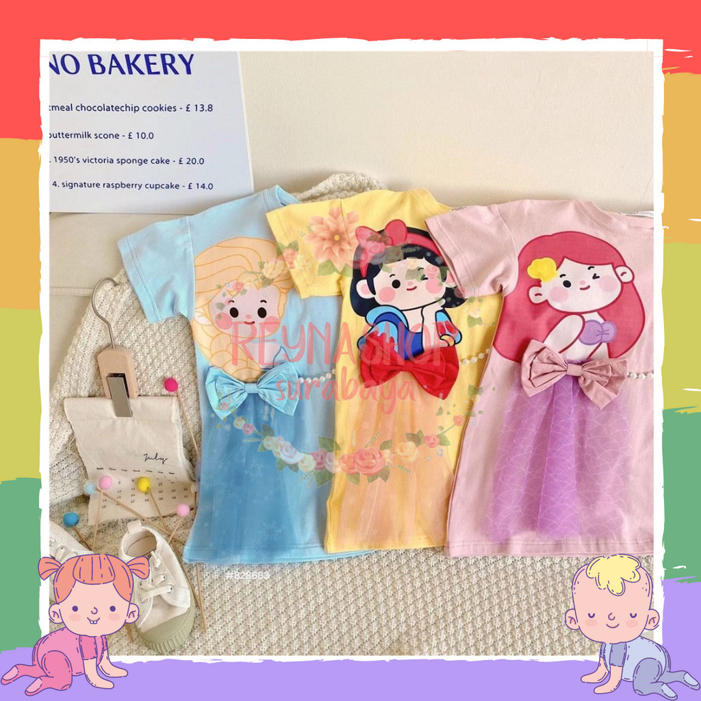 Jual (OF) Dress Disney Pearl Princess Baju Anak Perempuan Bahan Katun ...